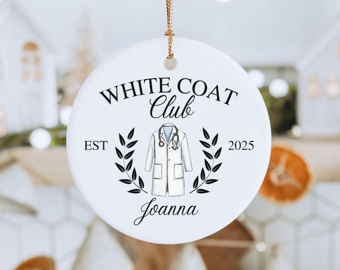 White Coat Ceremony Ornament Custom White Coat Party Gift Personalized ...