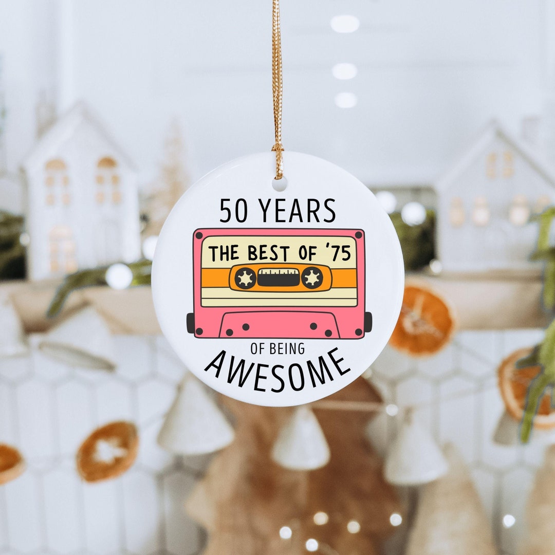 50th Birthday Custom Ornament,vintage 1975 Gift,50th Birthday Gift for ...