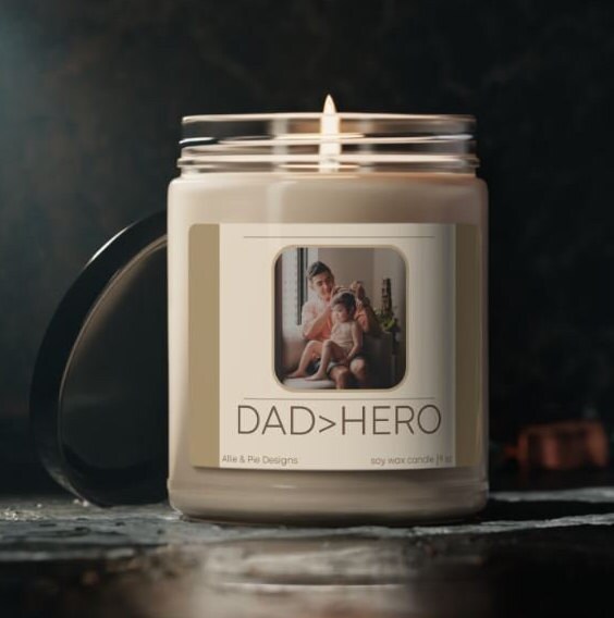 Custom Photo Father's Day Candle, Custom Photo Candle, Father's Day ...