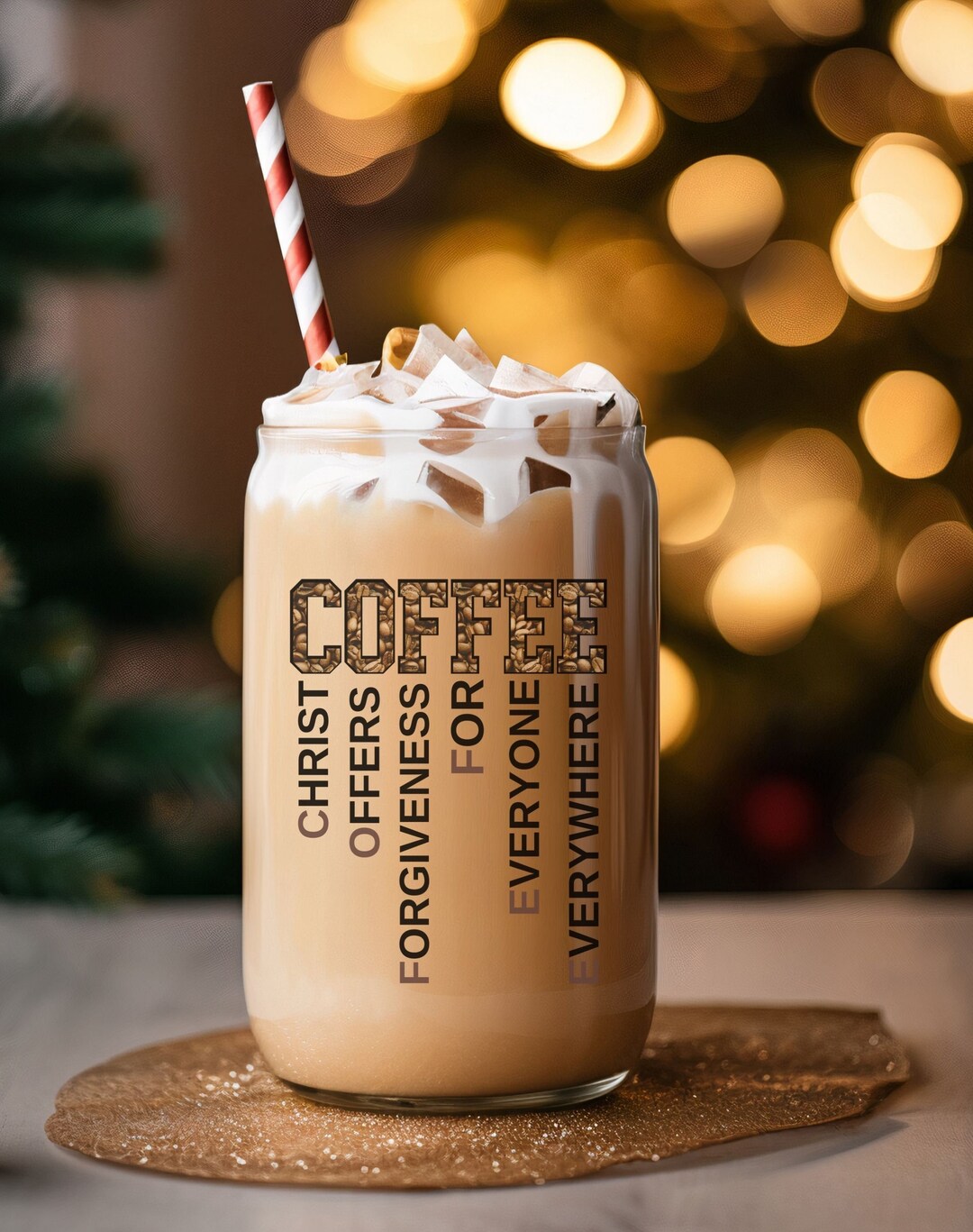 Coffee and Jesus Sipper Glass, Faith Drinkware,christ Forgiveness ...