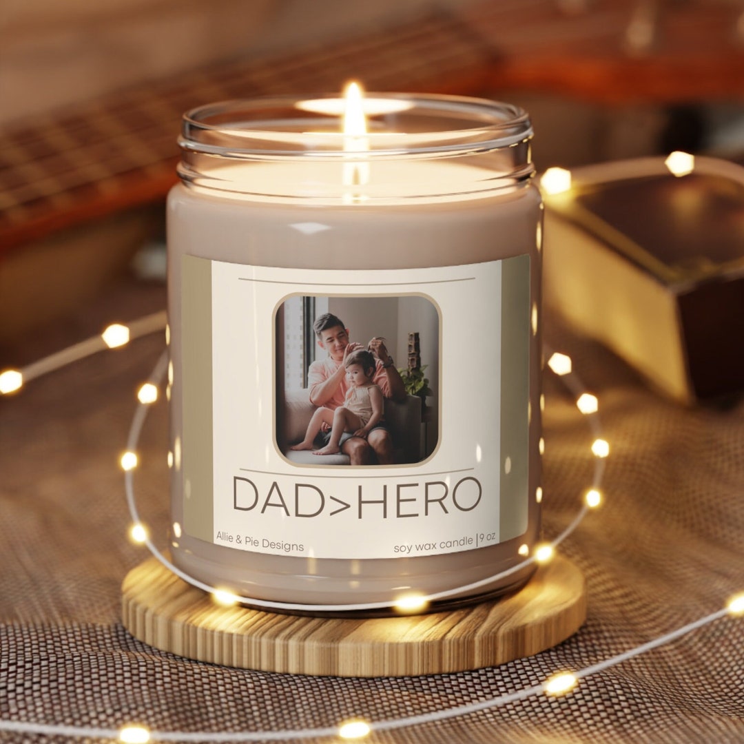Custom Photo Father's Day Candle, Custom Photo Candle, Father's Day ...
