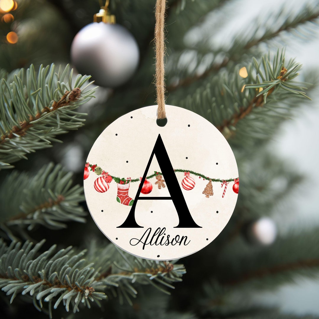Custom Initial Ornament,letter Name Ornament,2024 Family Ornament ...