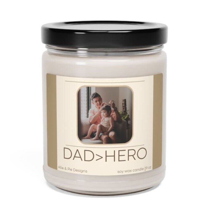 Custom Photo Father's Day Candle, Custom Photo Candle, Father's Day ...