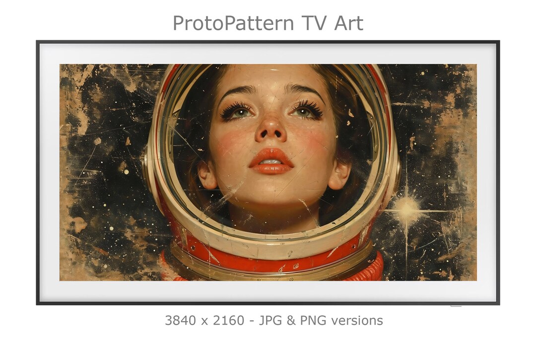 Art Deco Space Pin-up Painting Samsung Frame TV Art, Digital Download ...