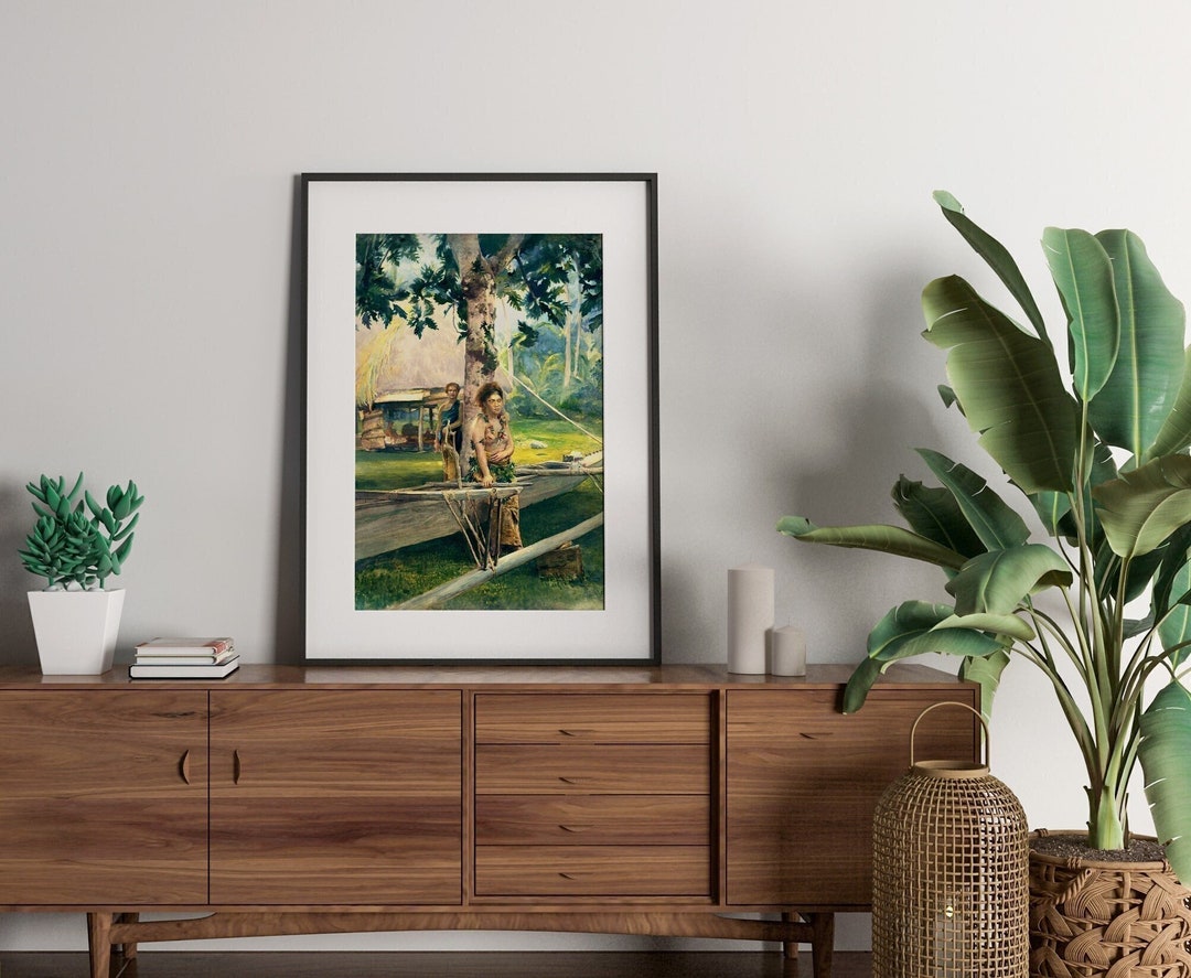 Vintage Oceania Art Samoan Taupou Princess Historical Samoan Painting ...