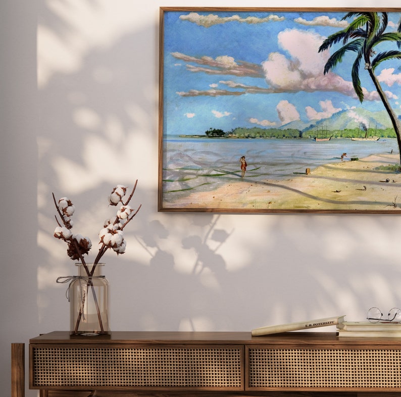 Pacific Island Gallery Art Vintage Samoan Painting of Apia - Etsy