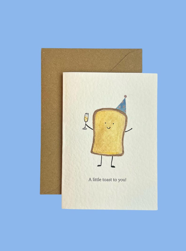 A Little Toast to You Greetings Card - Etsy UK