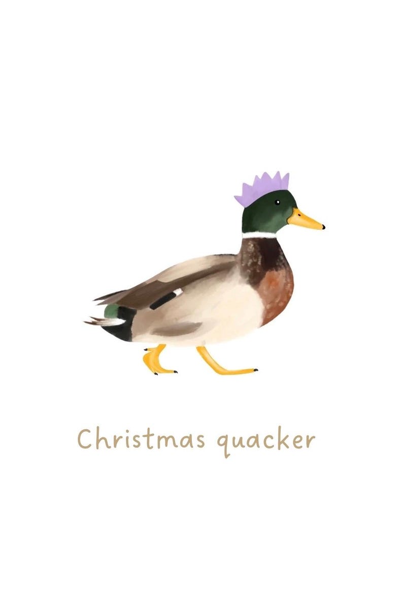 Funny Duck Christmas Card - 'christmas Quacker' Pun - Etsy UK