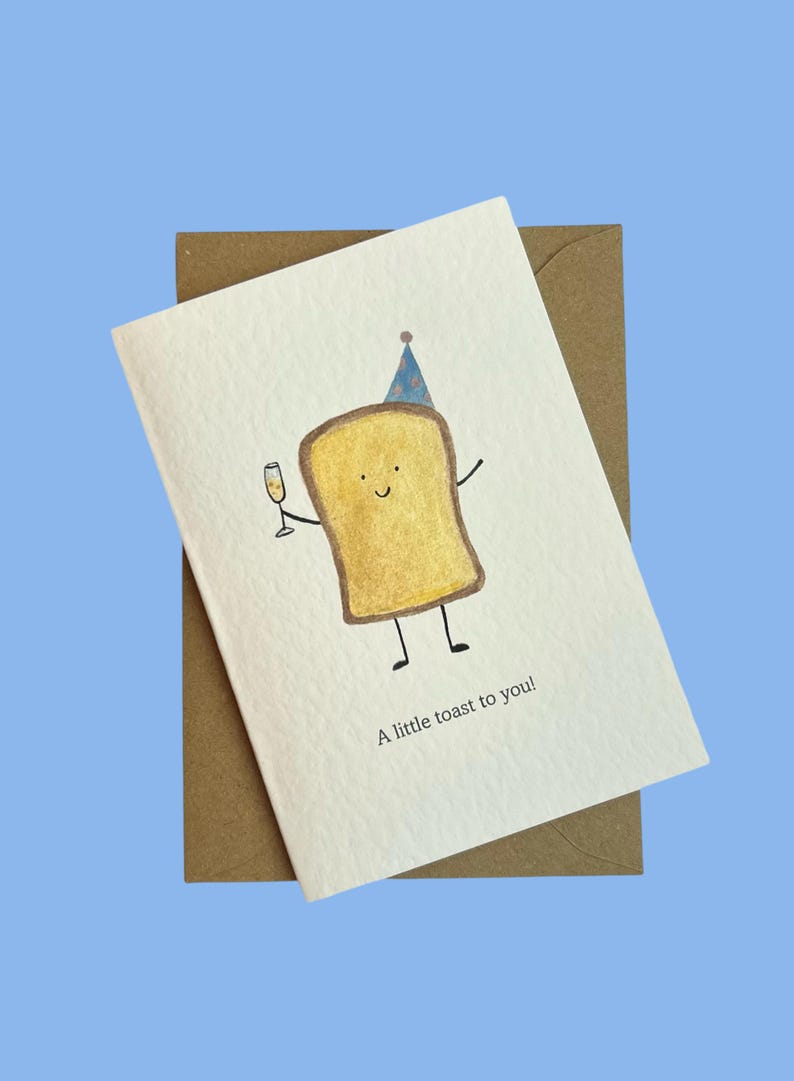 A Little Toast to You Greetings Card - Etsy UK