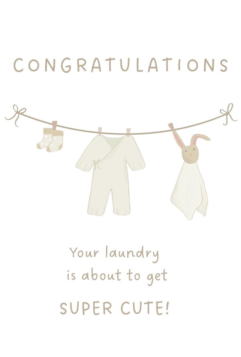 Laundry Line Baby Shower Card – New Baby Congratulations - Etsy UK