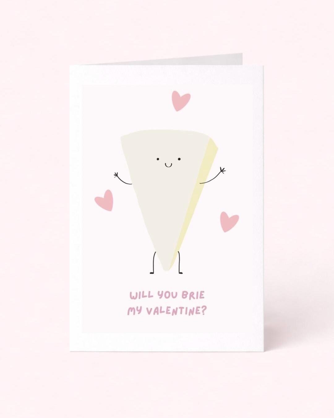 Funny Brie Valentines Card | Cheese Pun Valentines Greeting - Etsy