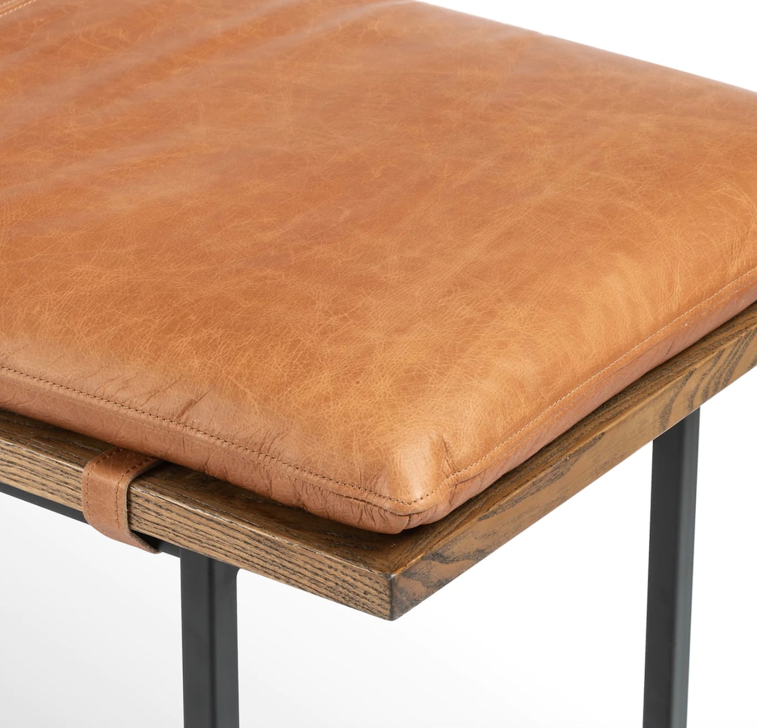 Stuffed Leather Bench Cushion Leather Seat Cushion ,leather Bench ...
