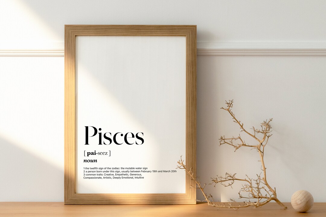 PISCES DEFINITION PRINT | Wall Art Print | Pisces Print | Gift for ...