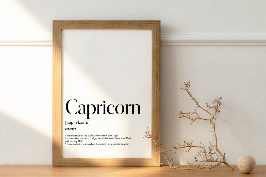 CAPRICORN DEFINITION PRINT | Wall Art Print | Capricorn Print | Gift ...