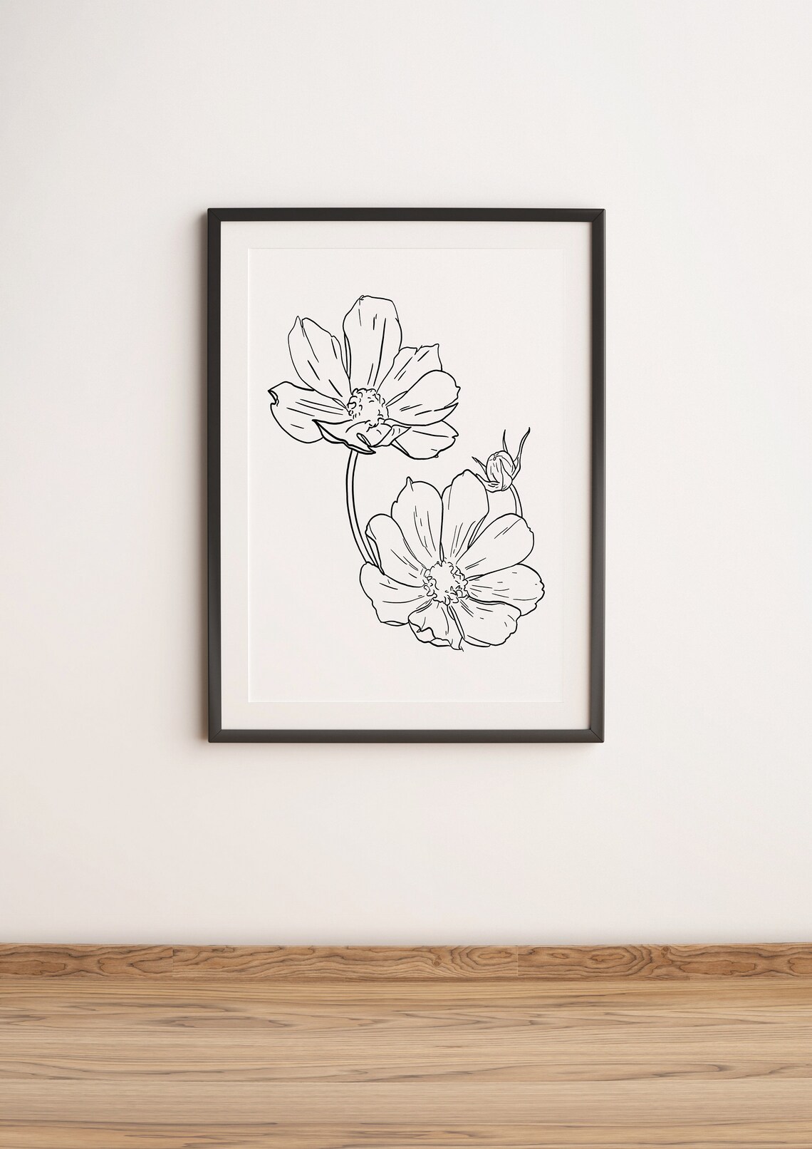 Printable One Fine Line Flowers Drawing, Minimalist Print, Flourishing ...
