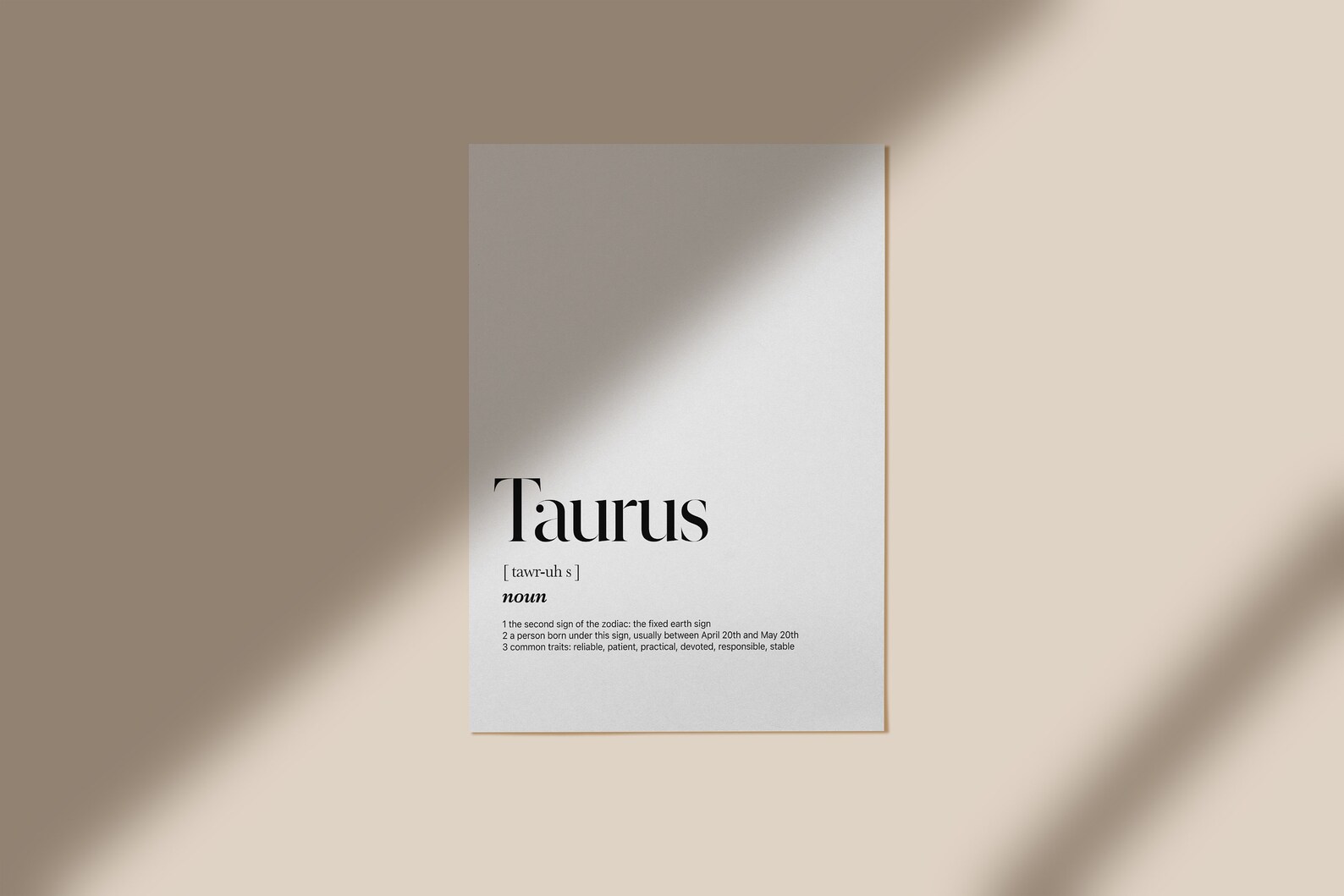 TAURUS DEFINITION MEANING | Digital Download | Printable Wall Art ...