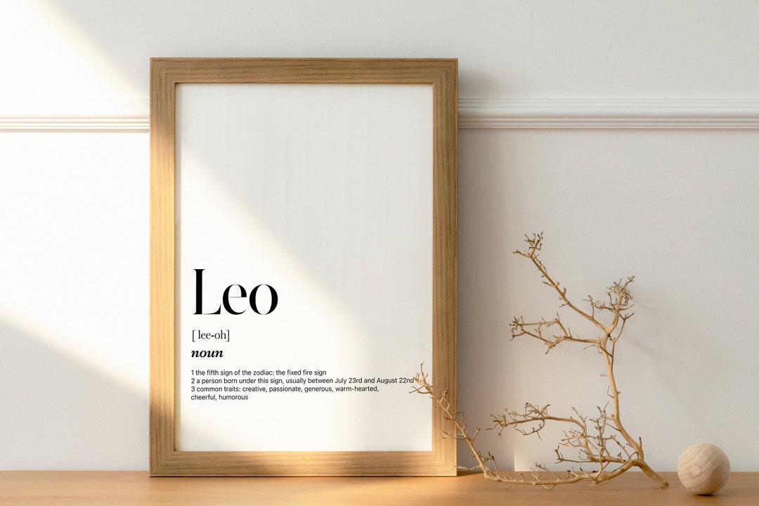 LEO DEFINITION PRINT | Wall Art Print | Leo Print | Gift for Leo ...