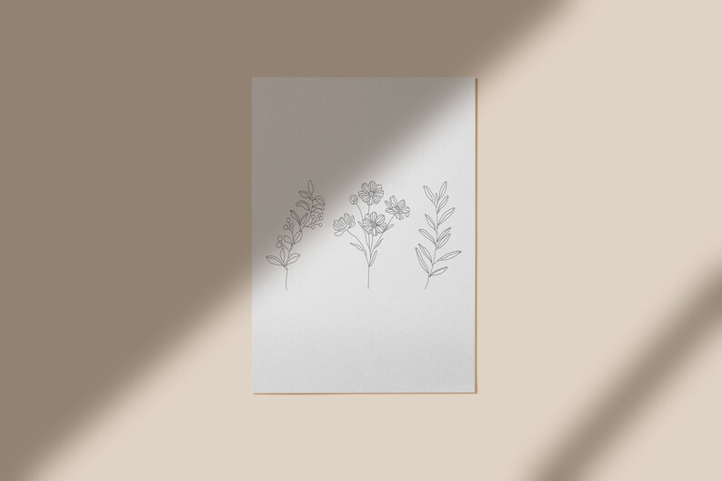 Printable One Fine Line Flowers Drawing, Minimalist Blossom Print ...