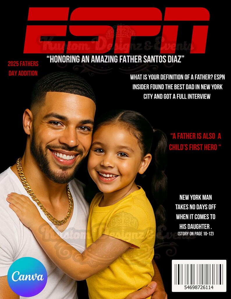 Father's Day Magazine Canva Template (digital Download), Editable ...