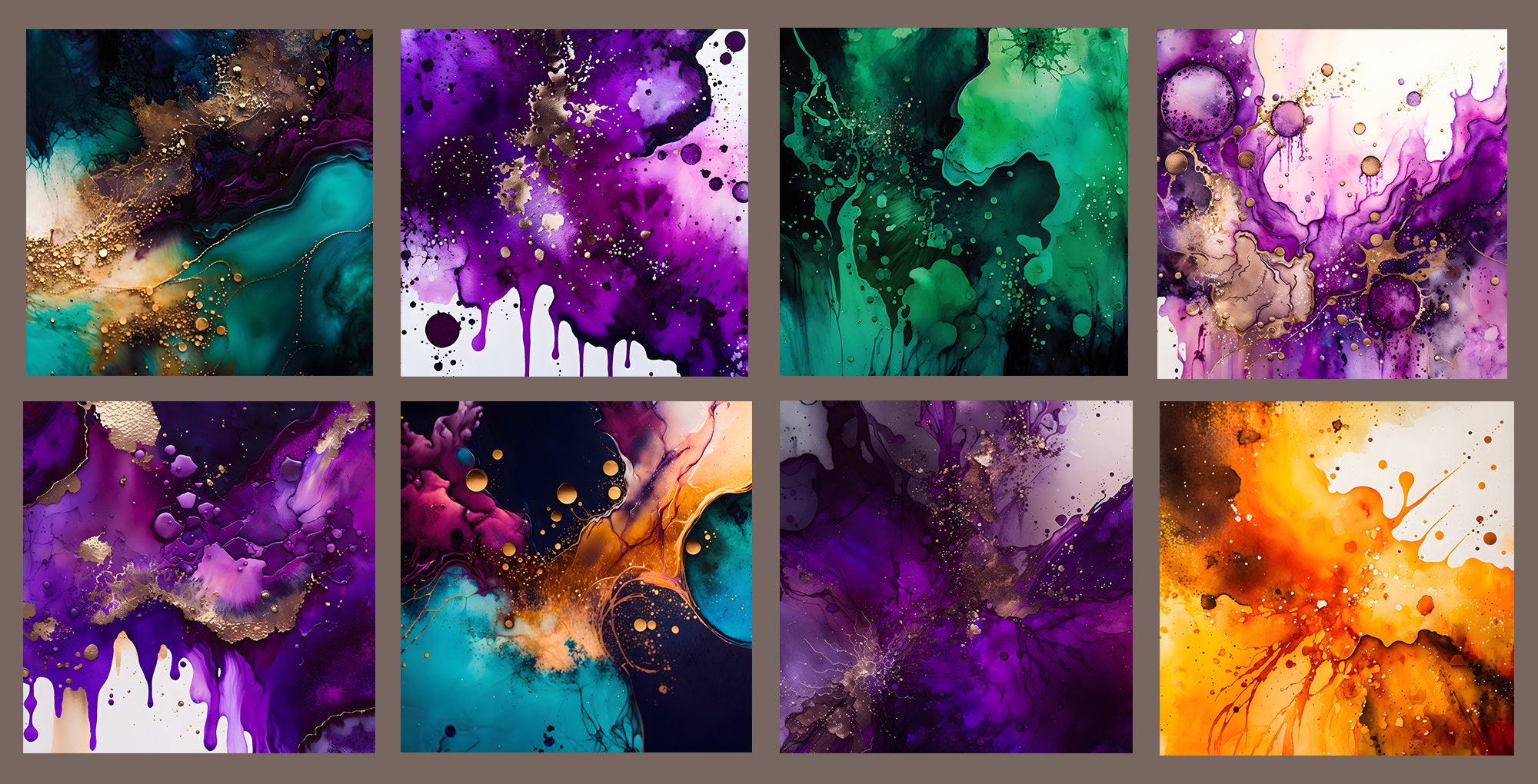 Alcohol Ink Backgrounds, Printable Scrapbook Digital Paper With Alcohol ...