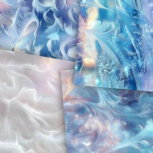 Iridescent Frost: Winter Digital Paper Pack, Watercolor Ice Patterns ...