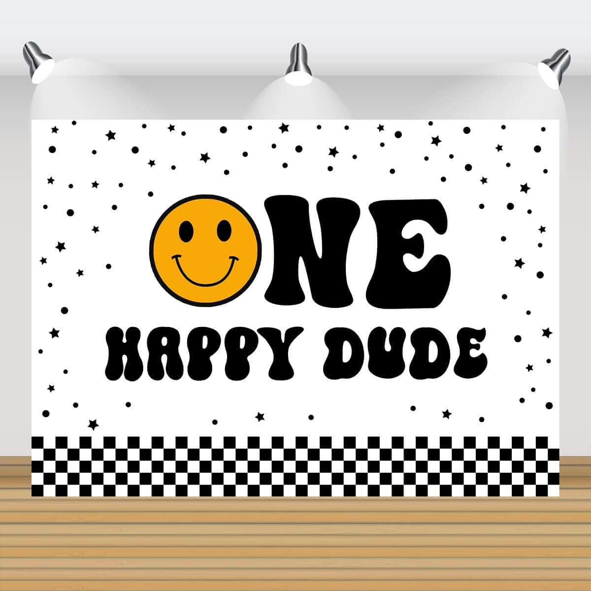 One Happy Dude Backdrop Boys Smiley Face 1st Birthday Vinyl Photo ...