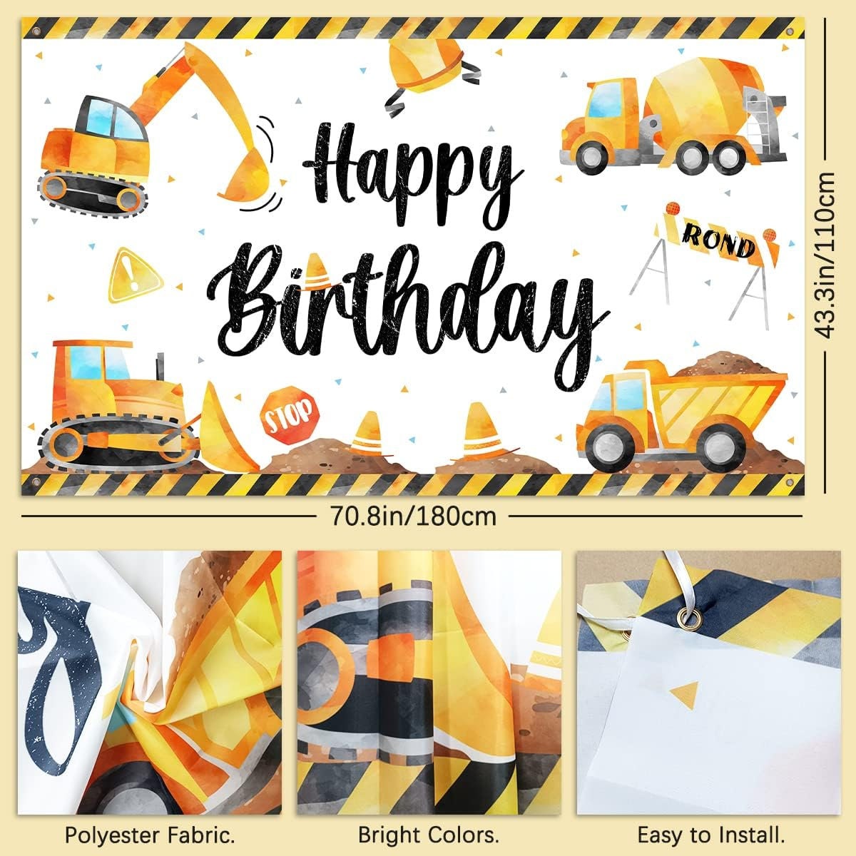 Construction Birthday Backdrop and Balloon Garland Arch Kit - Etsy