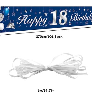 Large 18th Birthday Banner Backdrop Decorations for Men Women Silver ...