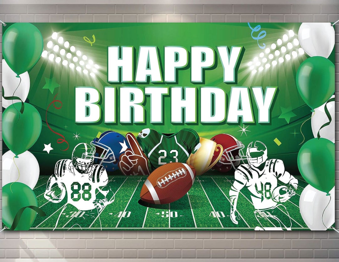Football Birthday Backdrop, Boy's Football Birthday Photography ...