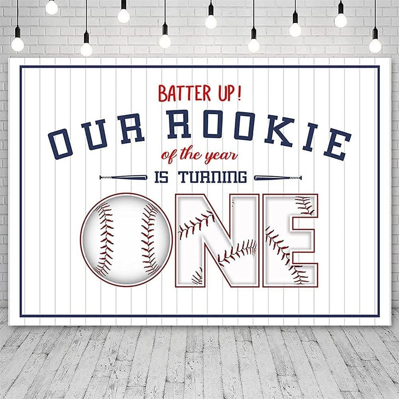 Baseball 1st Birthday Backdrop, Our Rookie of the Year is Turning One ...