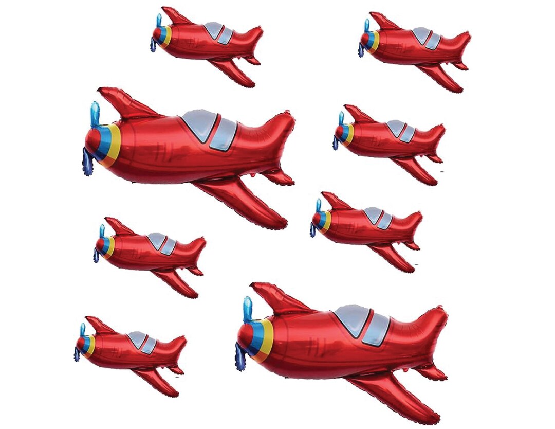 Airplane Balloons, Red Airplane Helicopter Birthday Party Decorations ...