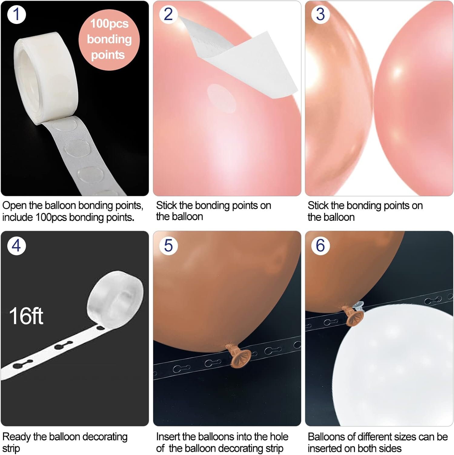 50th Birthday Backdrop and Balloon Garland Arch Decorations Rose Gold ...