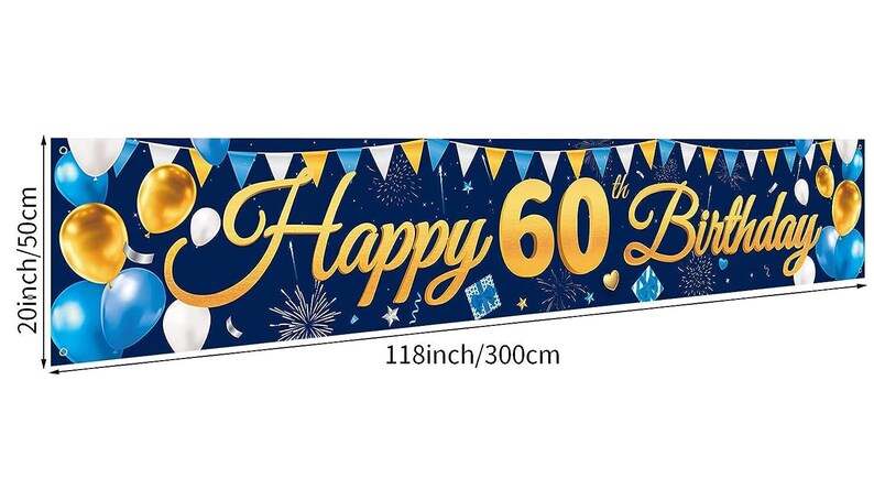 Large 60th Birthday Banner Backdrop Decorations for Men Women - Etsy