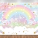 Rainbow Backdrop, Watercolor Pastel Rainbow Birthday Cloud Glitter ...