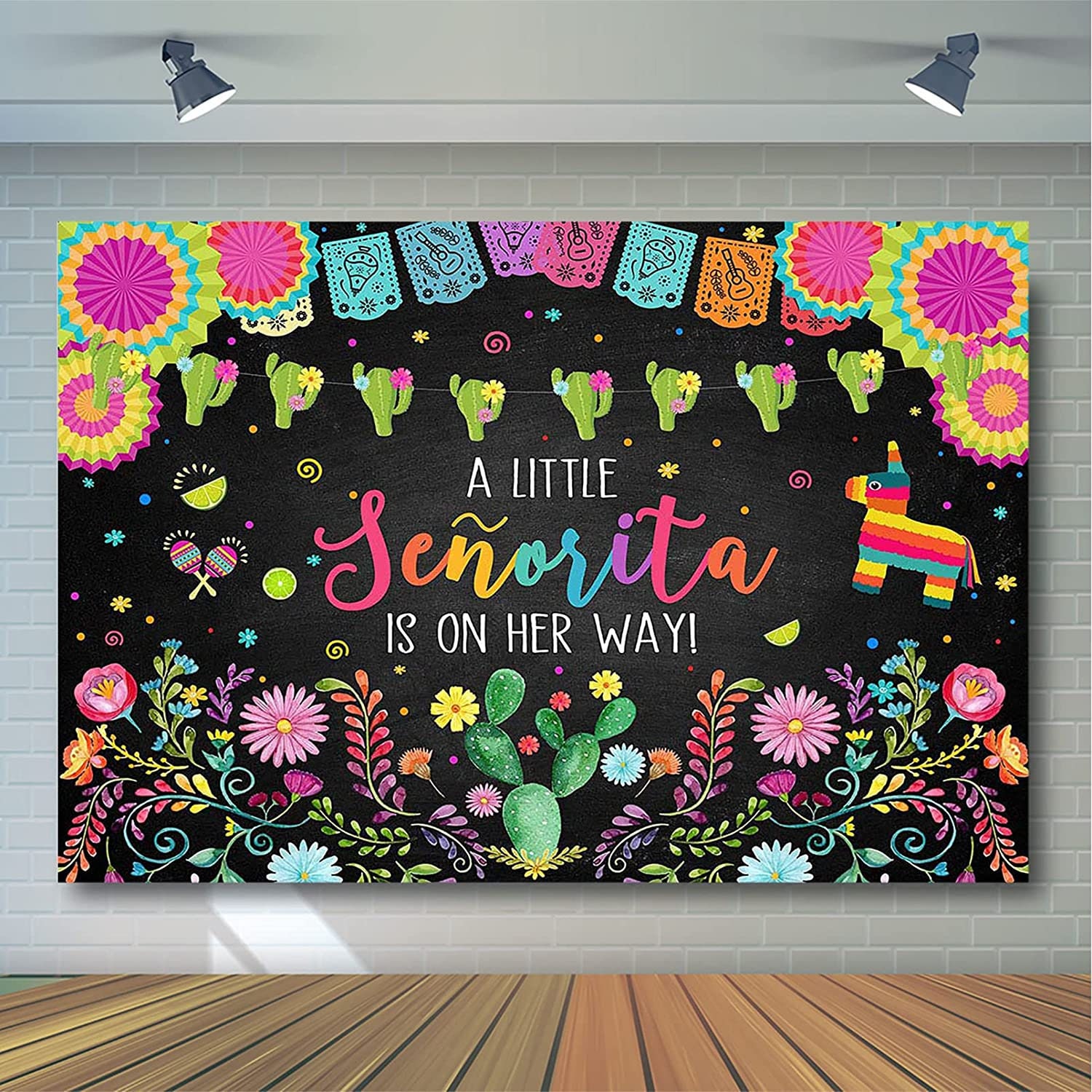 Mexican Fiesta Baby Shower Backdrop A Little Senorita is on - Etsy