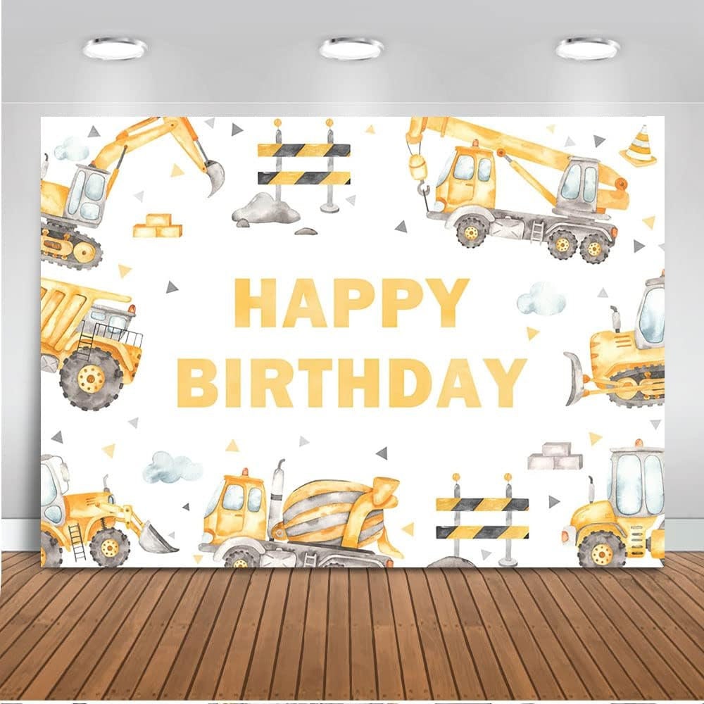 Construction Birthday Backdrop Dump Truck Digger Zone - Etsy