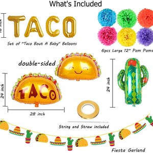 Taco Bout a Baby Balloons Fiesta Mexican Cinco De Mayo Baby Shower ...