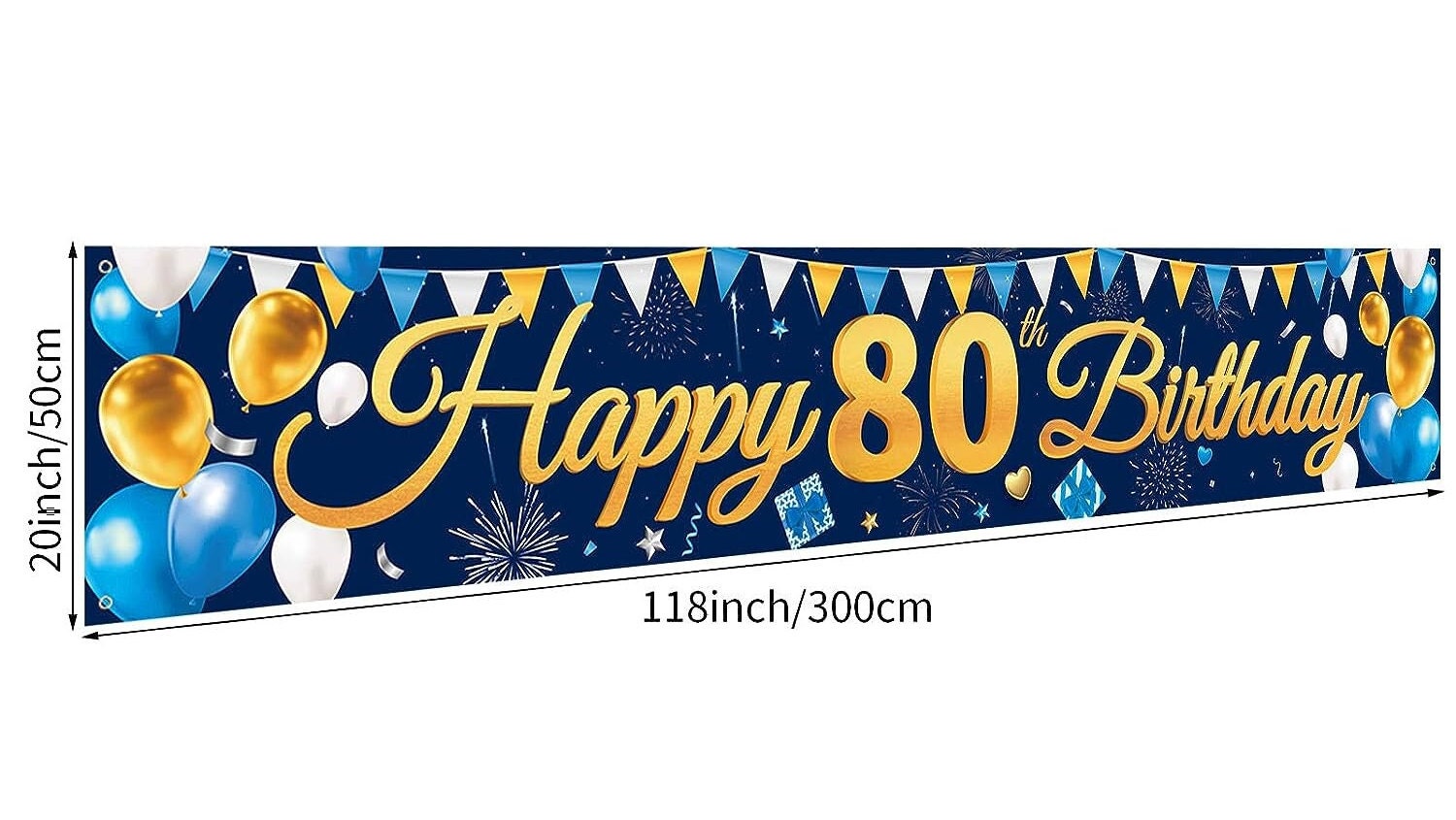 Large 80th Birthday Banner Backdrop Decorations For Men Women Etsy