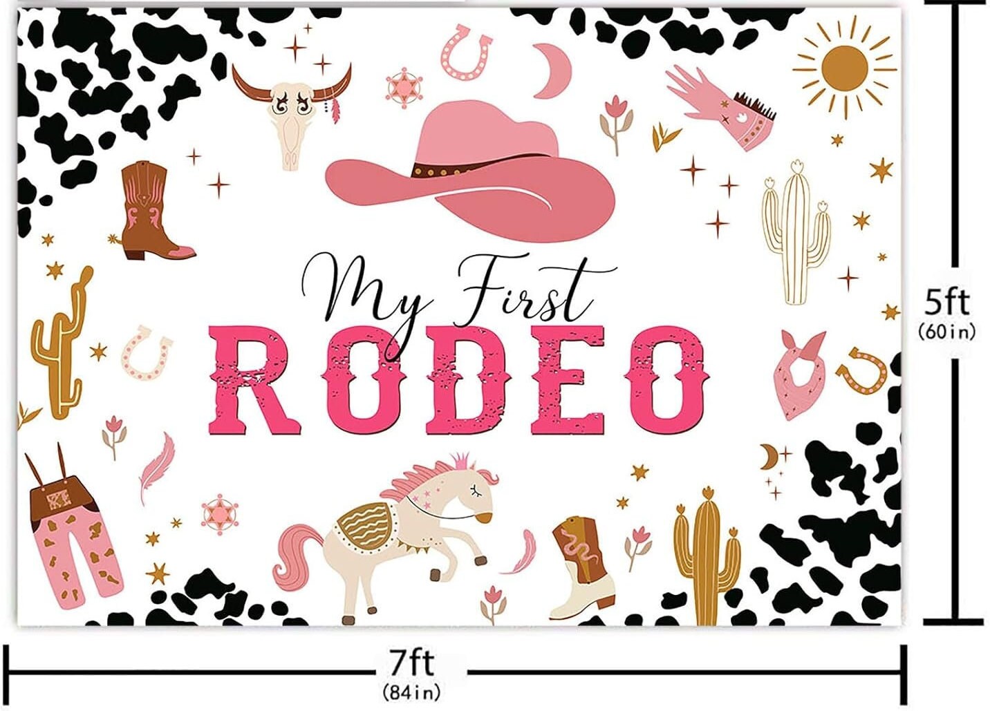 My First Rodeo Birthday Backdrop Girls Western Cowgirl 1st - Etsy