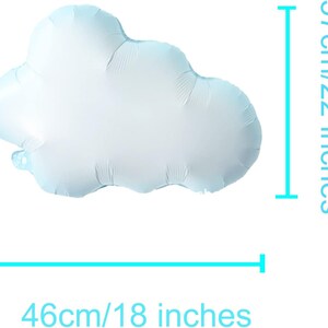 Cloud Balloon 8pcs, White Blue Cloud Shaped Foil Mylar Balloons for ...