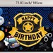 Police Birthday Backdrop, Officer Policeman Badge Birthday Banner ...