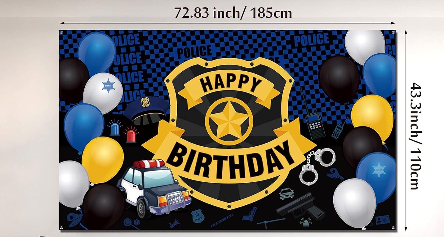 Police Birthday Backdrop Officer Policeman Badge Birthday - Etsy