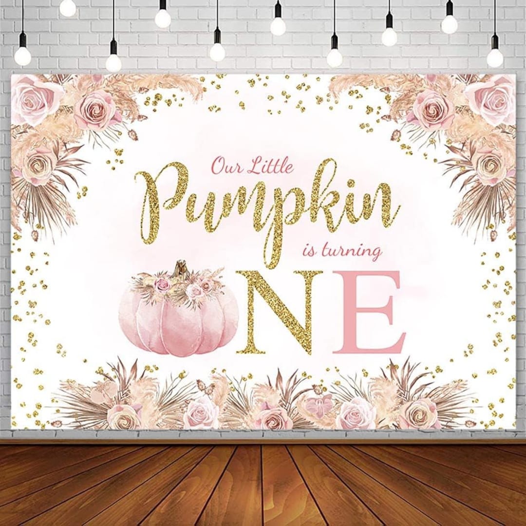 Our Little Pumpkin is Turning One Backdrop, Fall Floral Little Pumpkin ...