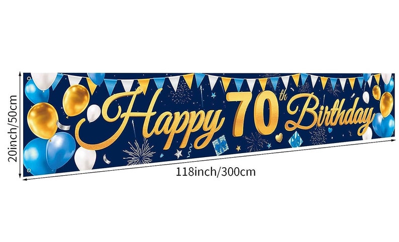 Large 70th Birthday Banner Backdrop Decorations for Men Women - Etsy