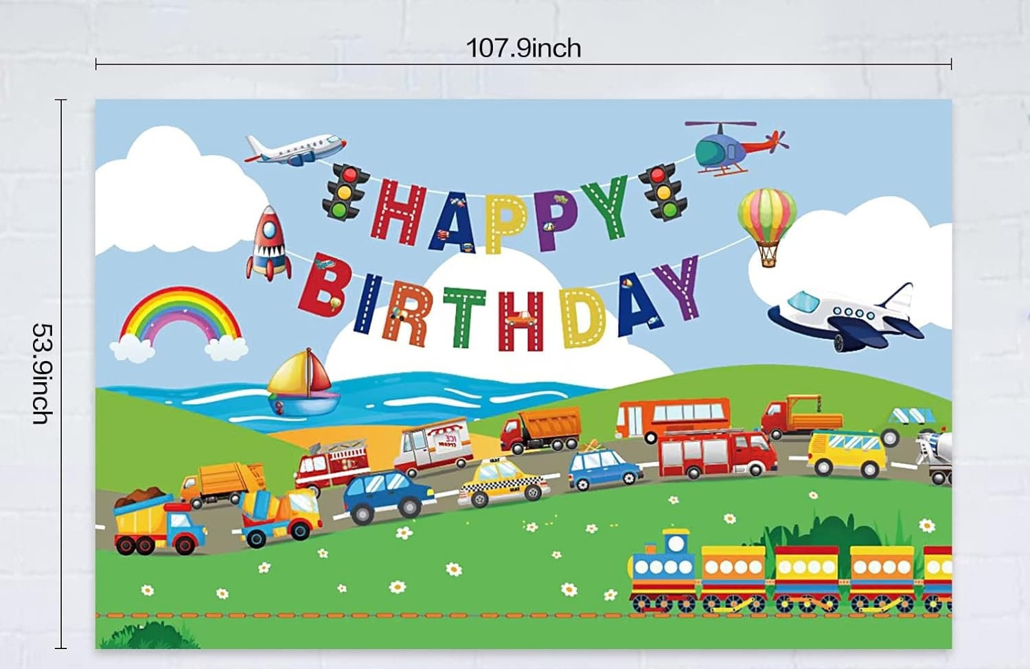 Transportation Birthday Backdrop and Balloon Garland Arch Kit - Etsy