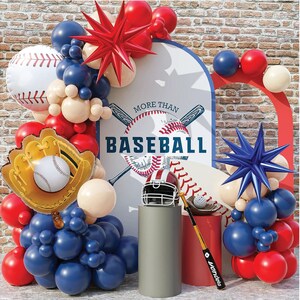 Baseball Balloon Garland Arch Kit, Red and Navy Blue Garland With ...