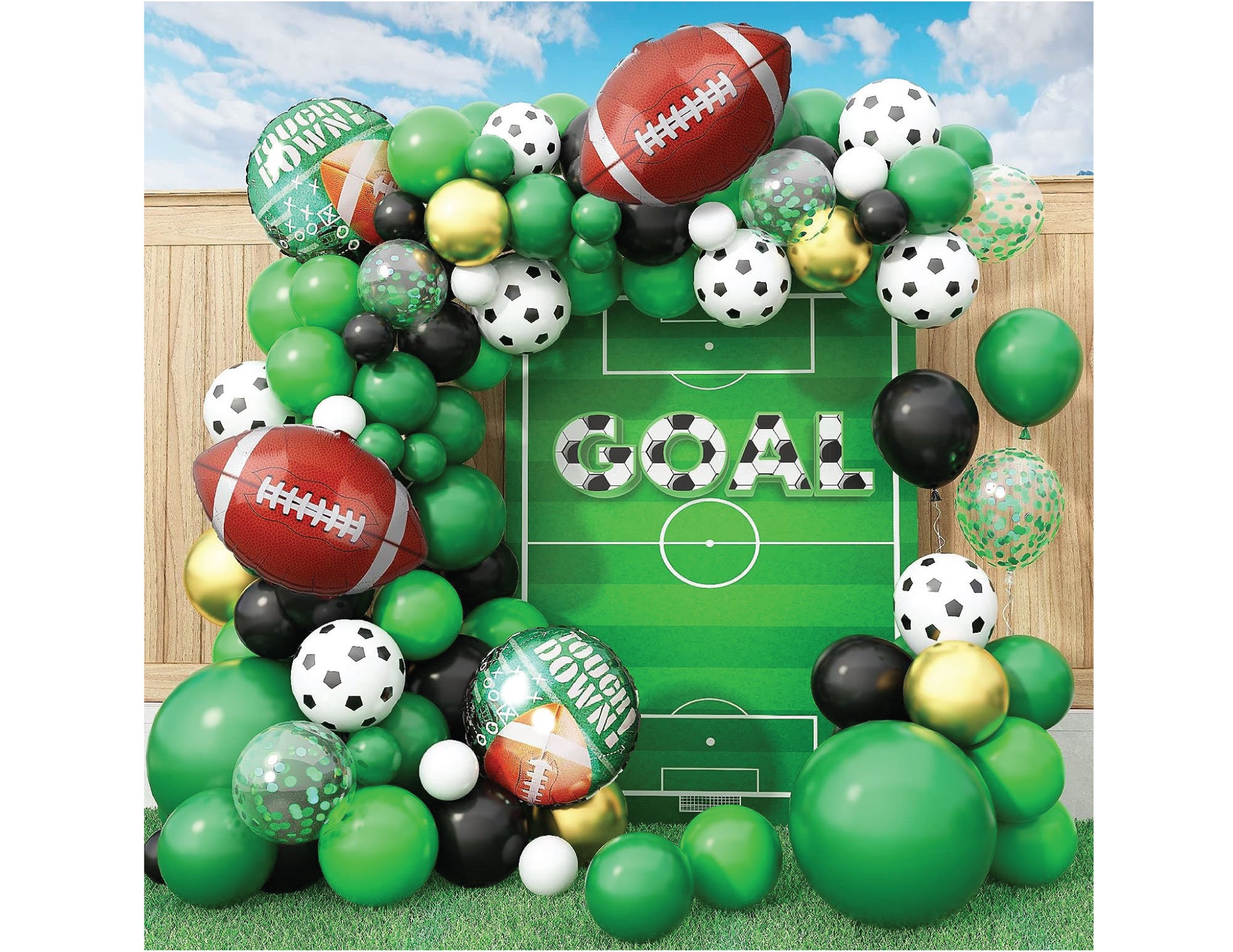 Football Balloon Garland Arch Kit Green Black Gold Garland - Etsy