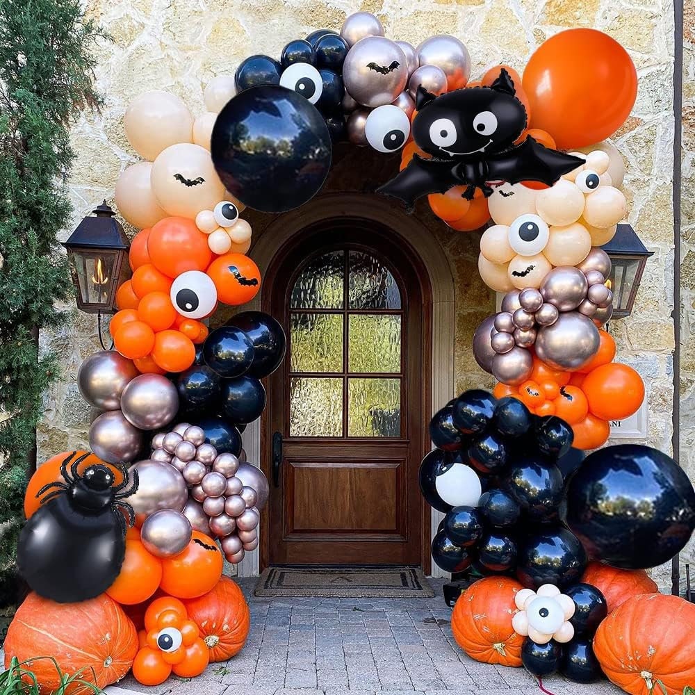 Halloween Balloon Garland Arch Kit 139pcs Orange Black Balloons Set ...