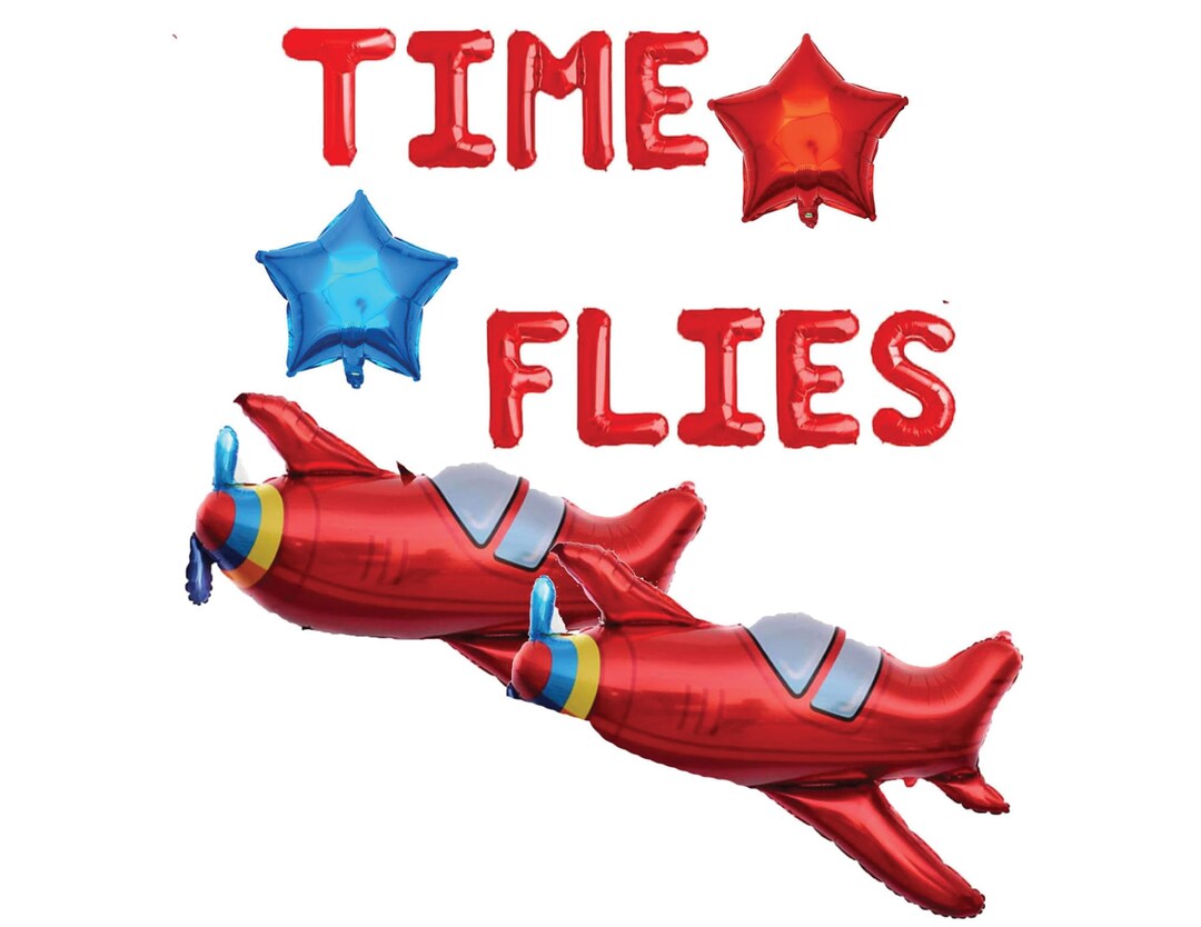 Airplane Time Flies Balloons, Airplane Birthday Party Decorations, Oh ...