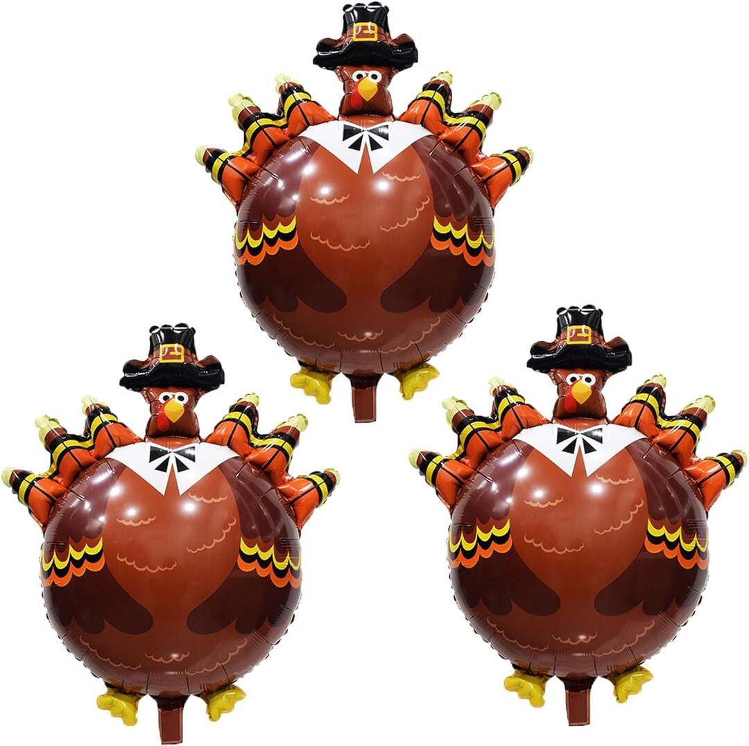 Big Turkey Balloon Set of 3, Thanksgiving Balloons Turkey Foil Balloons ...